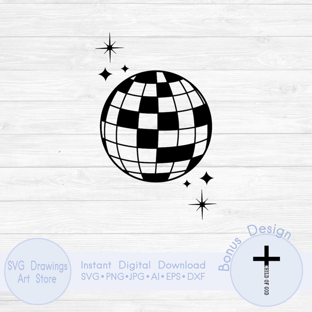 Disco Ball Svg, Retro Party Dance Clipart, Sparkle Disco Sphere Svg ...