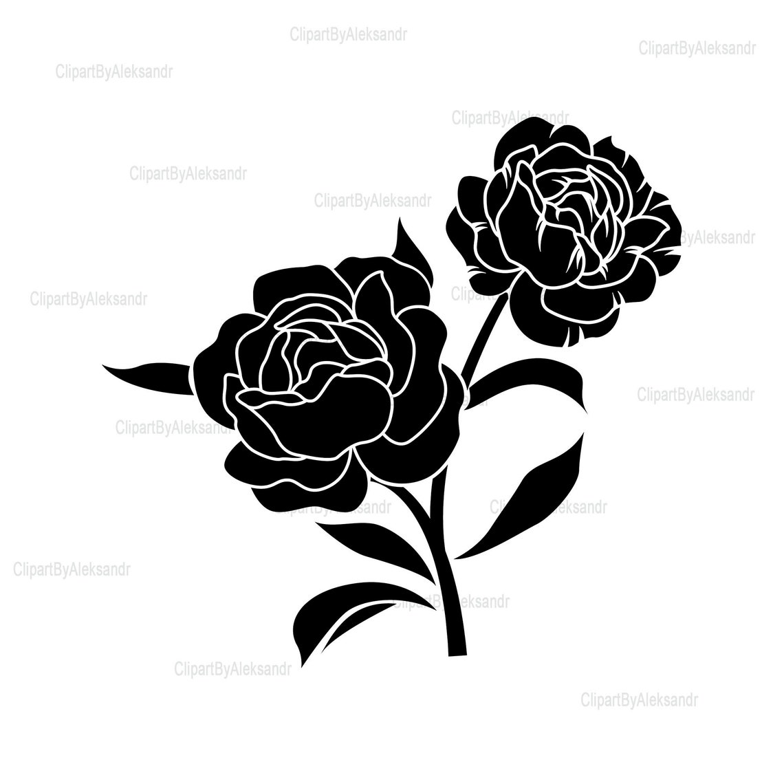 A Bouquet of Peonies Svg Peony Svg Peony Flower Clipart - Etsy