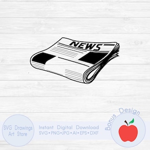 Newspaper Svg, Vintage Newspaper Svg, Retro Press Svg - Etsy