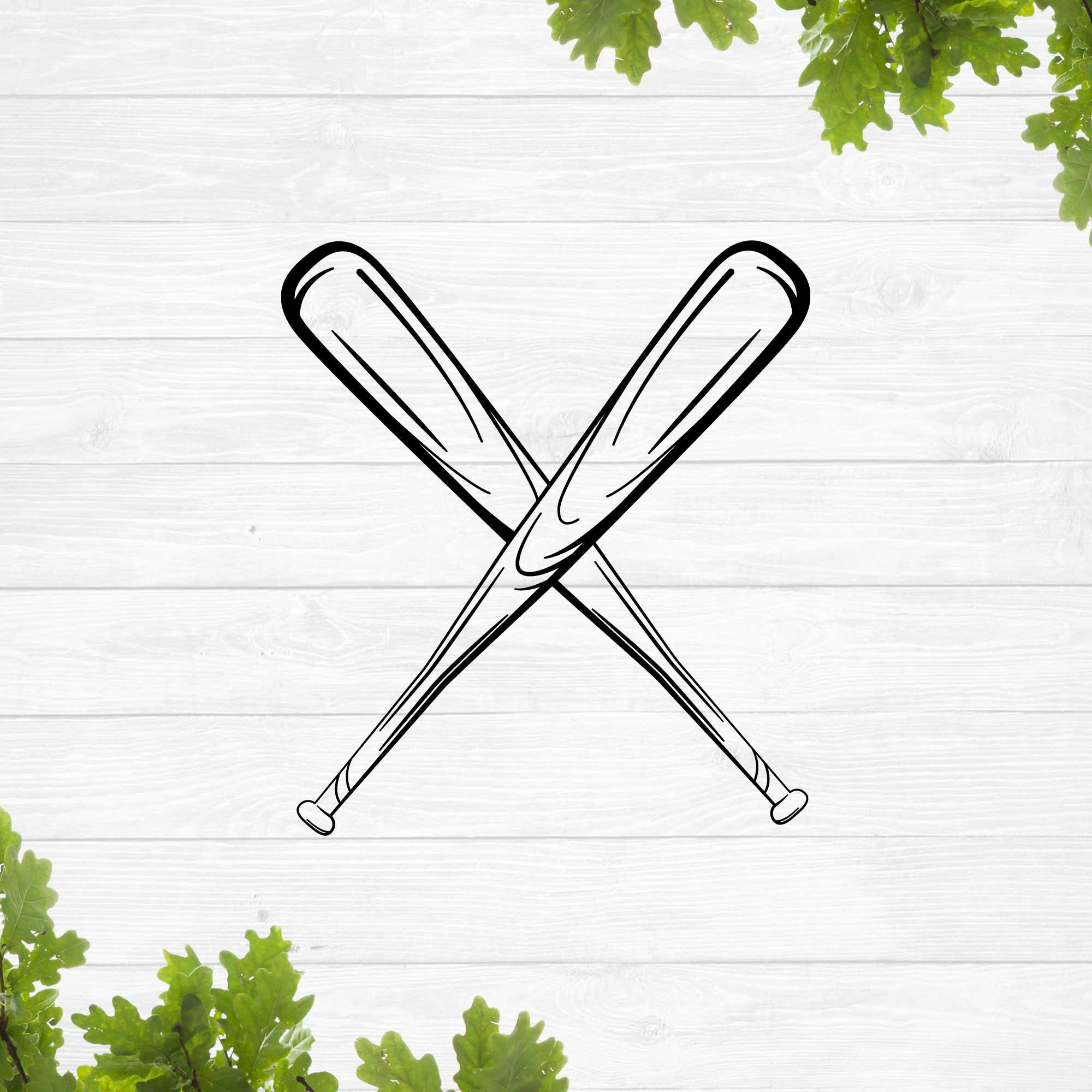 Baseball Crossed Bats Svg File Baseball Monogram Svg Image Baseball and ...