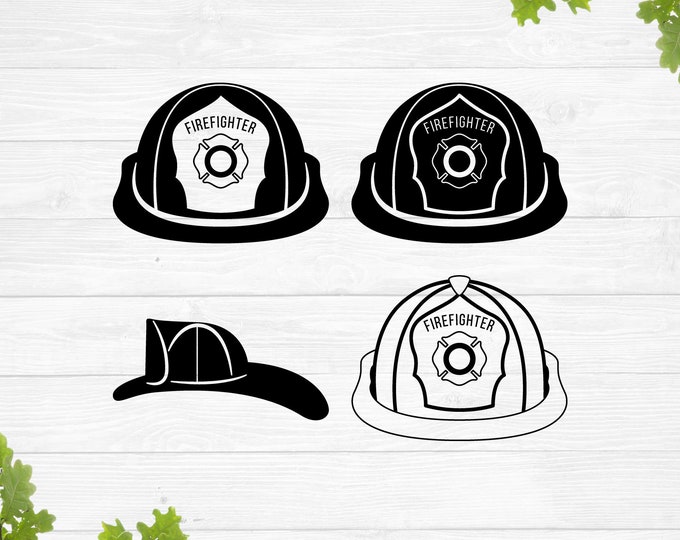 Firefighter Hat Fireman Helmet SVG Clipart Decal Commercial Use Cut ...