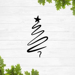 Christmas Tree Svg, Swirly Christmas Tree Svg, Whimsical Christmas Tree ...