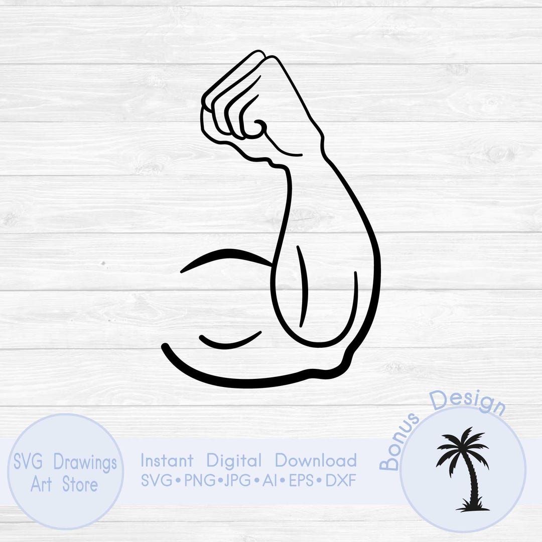 Biceps Svg, Muscle Svg, Arm Flex Svg, Gym Arm Svg, Strong Man Svg - Etsy