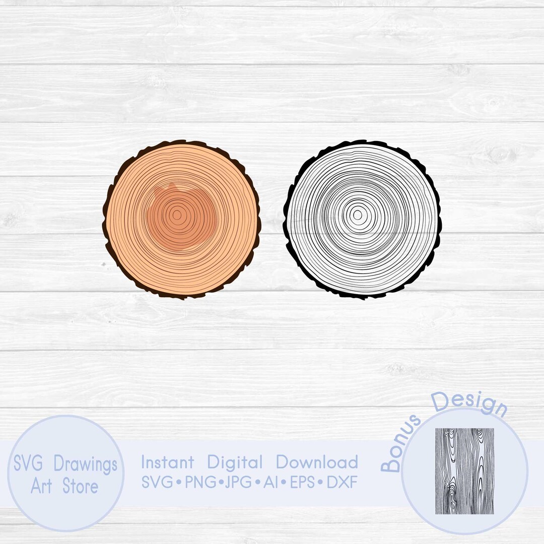 Tree Trunk Slice Svg, Wooden Log Svg, Wood Texture Svg, Wood Decor Svg ...
