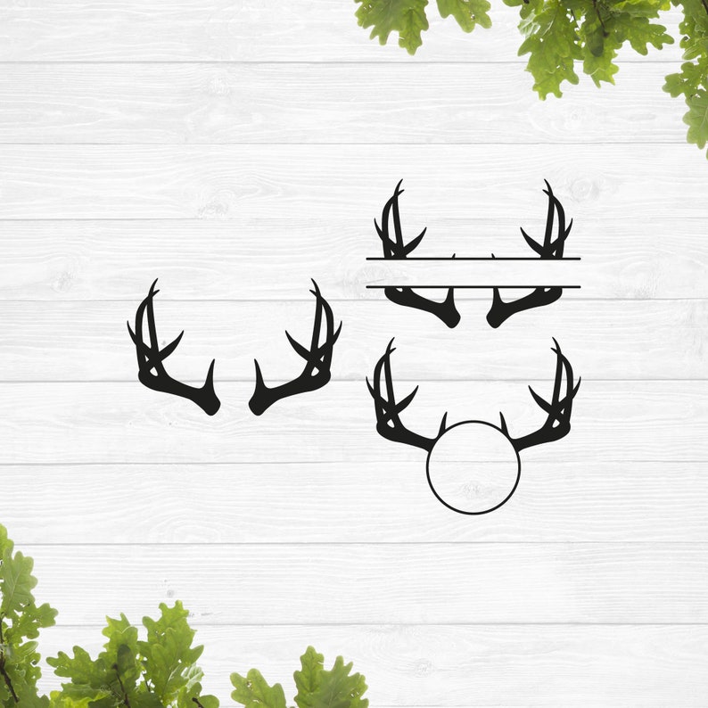 Reindeer Antler Svg Antler Monogram Svg Circle Monogram Svg - Etsy