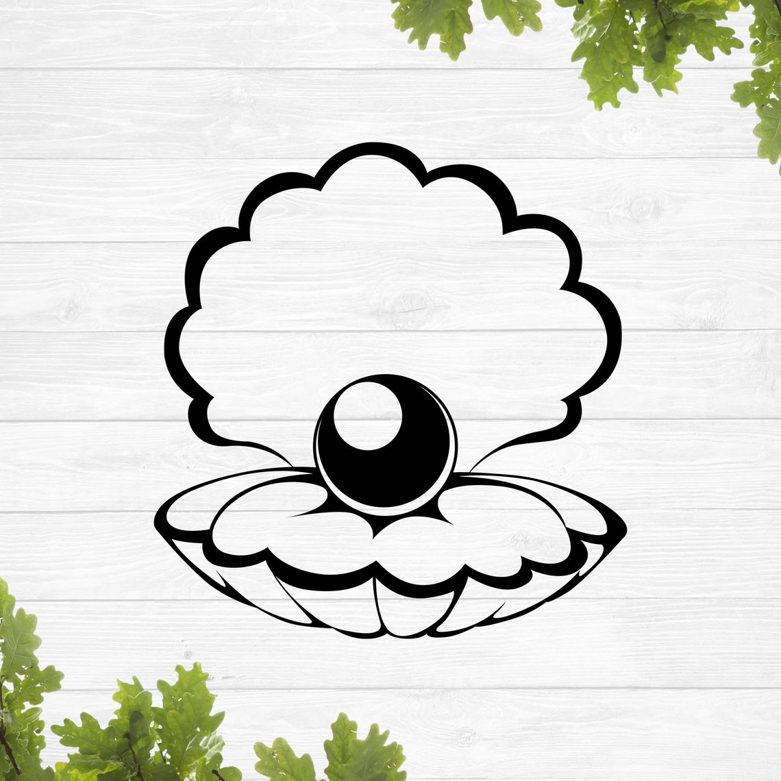 SVG pearl svg aka pearls svg black pearl svg clam shell | Etsy
