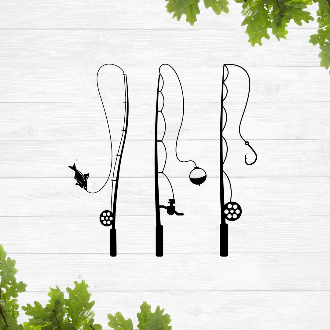 Fishing Pole Svg, Fishing Rod Svg, Fishing Pole With Fish Svg, A ...
