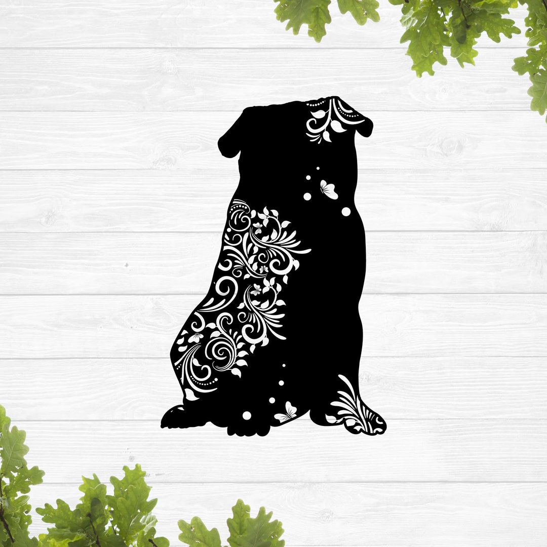 Pug Svg, Pug Mandala Svg, Pug Silhouette Svg, Dog Svg - Etsy
