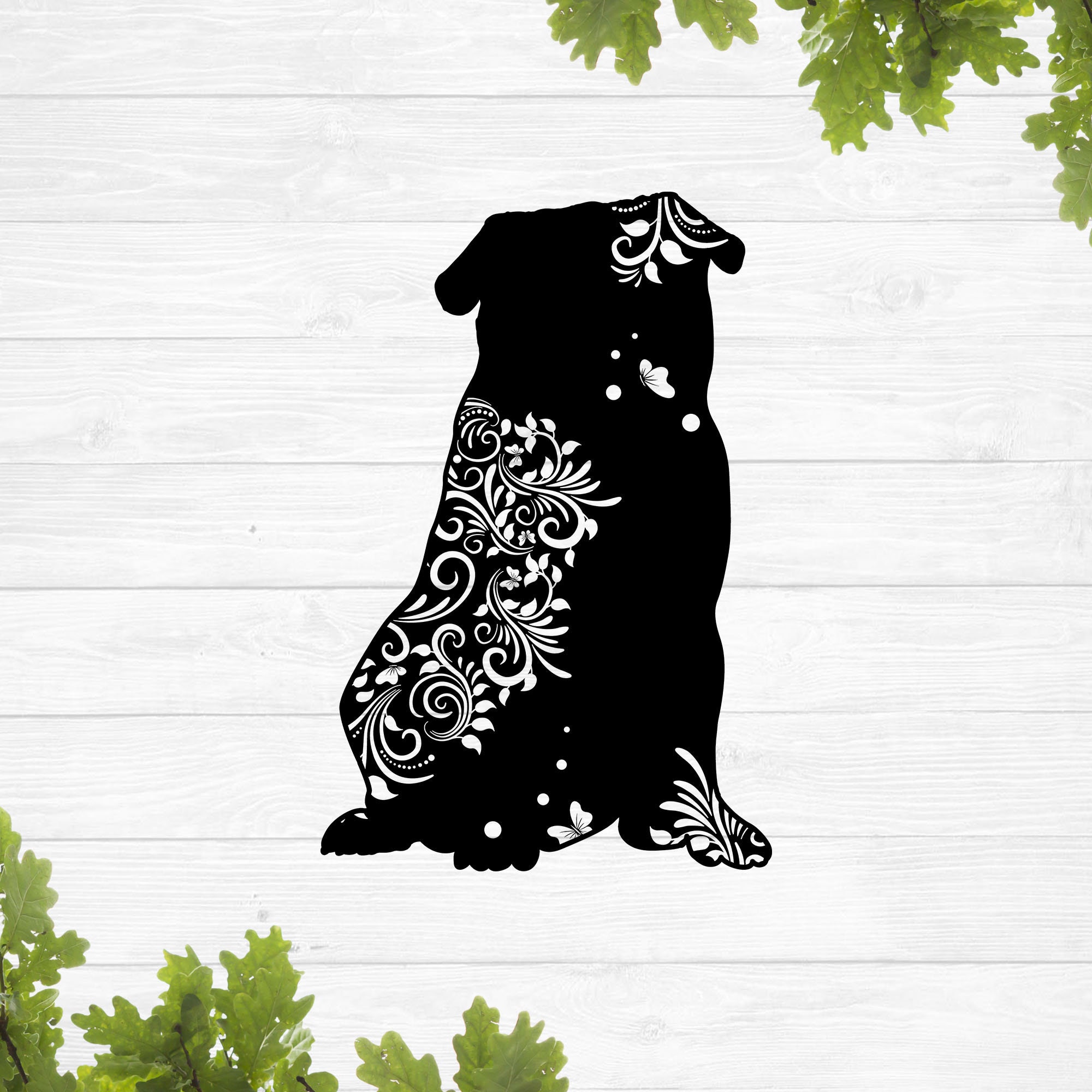 Pug Svg Pug Mandala Svg Pug Silhouette Svg Dog Svg - Etsy