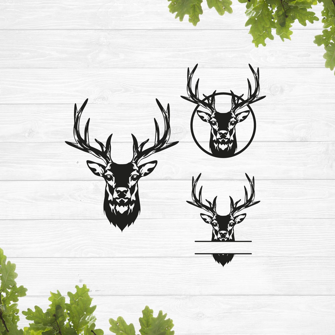 Mule Deer Svg Reindeer Monogram Svg Deer Head Svg - Etsy