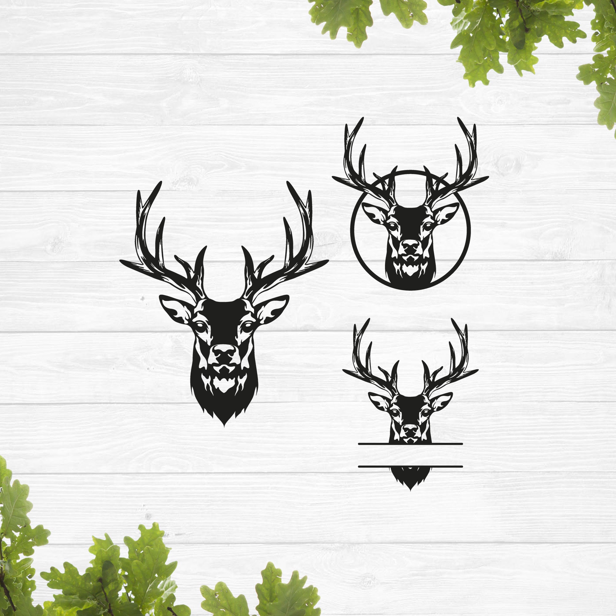 Mule Deer Svg, Reindeer Monogram Svg, Deer Head Svg - Etsy
