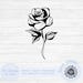 Long Stem Rose Svg, Rose With Stem Svg, Cricut Rose Svg, Rose ...