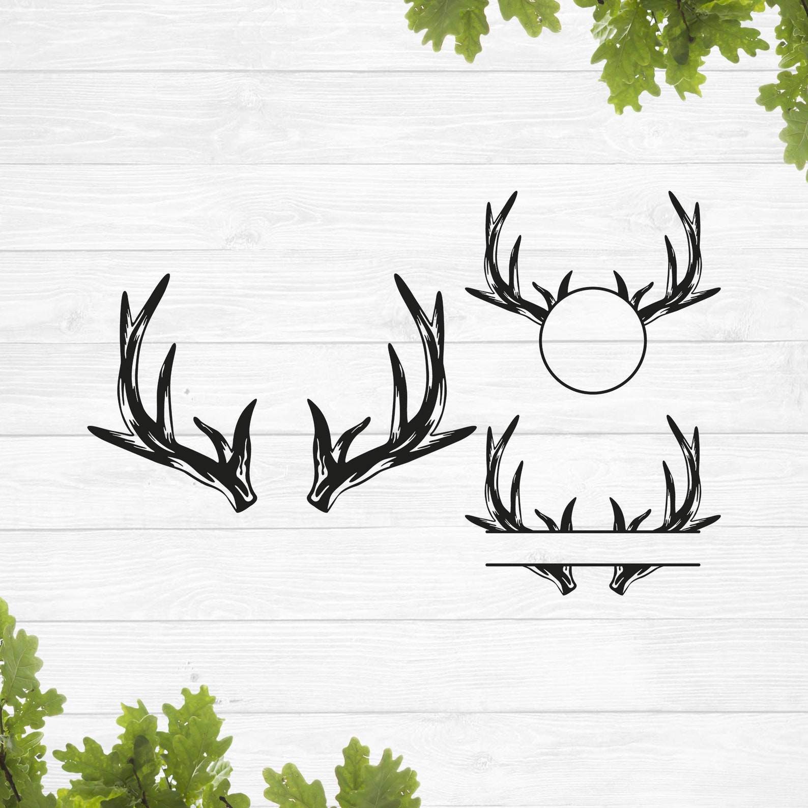 Deer Antlers Svg Antler Monogram Svg Split Antlers Svg - Etsy