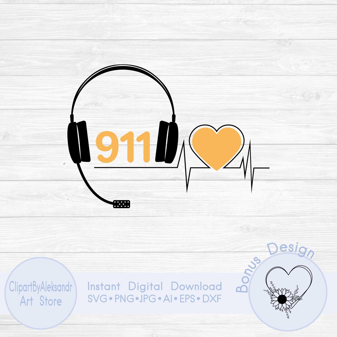 Dispatcher Heartbeat Svg, Emergency Headset Png Dtsign, Dispatcher ...