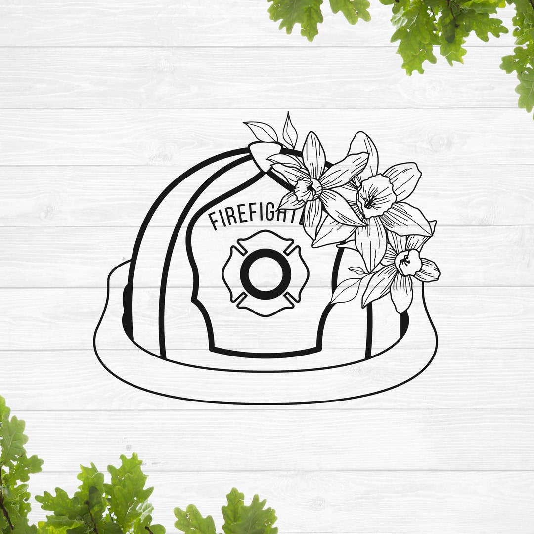 Fireman's Wife Svg, Floral Fireman Hat Svg - Etsy