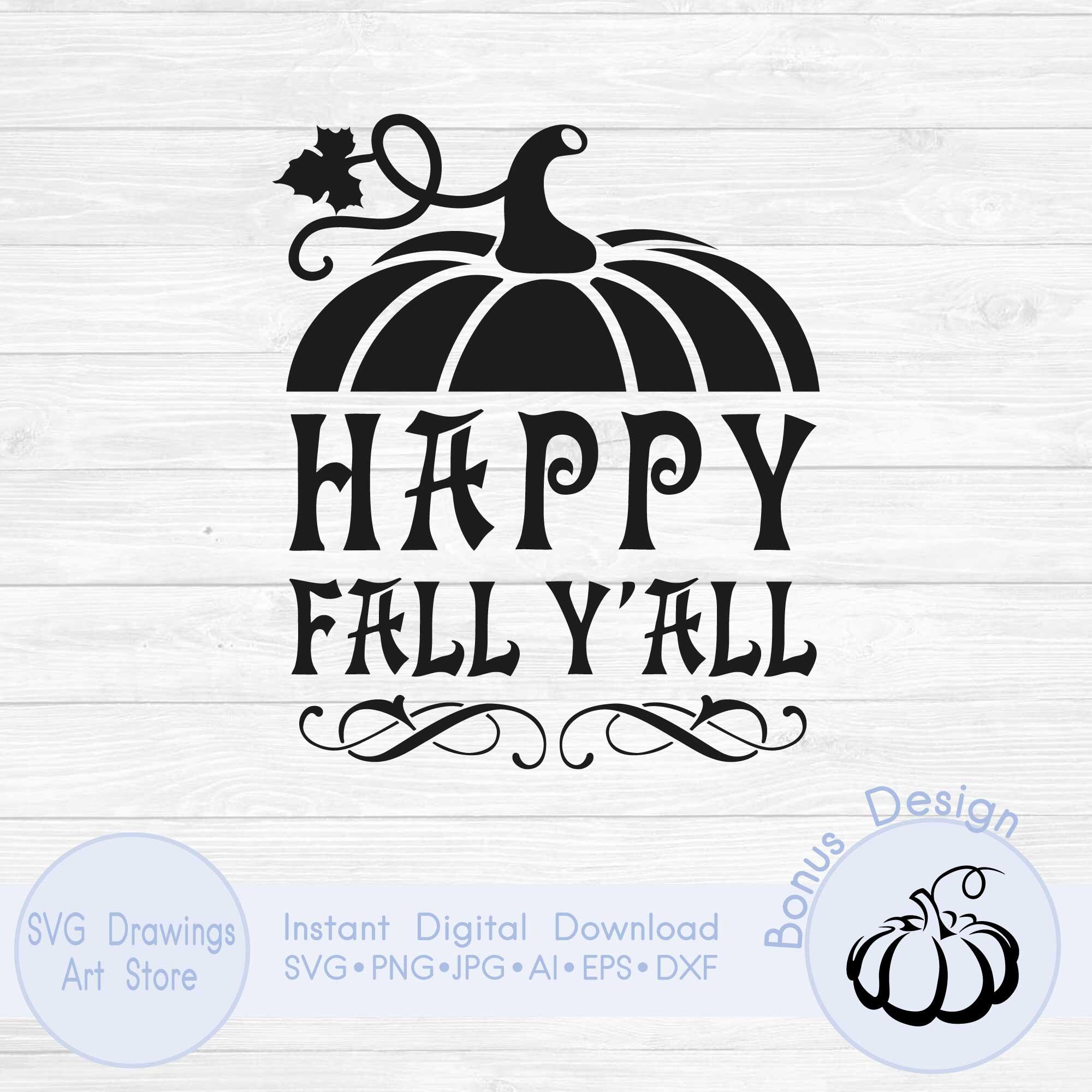 Happy Fall Y'all Svg, Fall Porch Sign Svg, Pumpkin Fall Svg, Fall Door ...