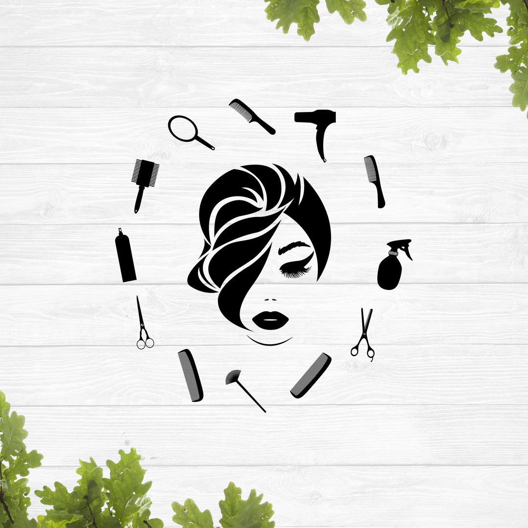 Hair Stylist Tools Svg Design Hairdresser T-shirt Png Design Girl Face ...