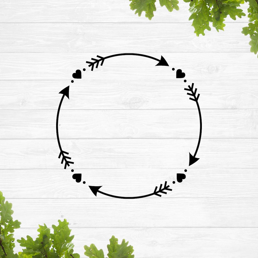 Arrow Frame Svg, Arrow Wreath Svg, Circle Wreath Svg, Simple Wreath Svg ...