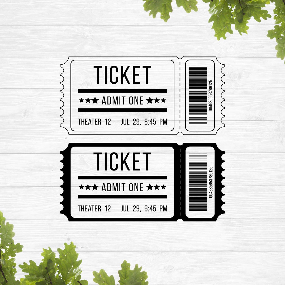 Movie Ticket Svg, Concert Ticket Svg, Ticket Svg, Cinema Ticket Svg - Etsy