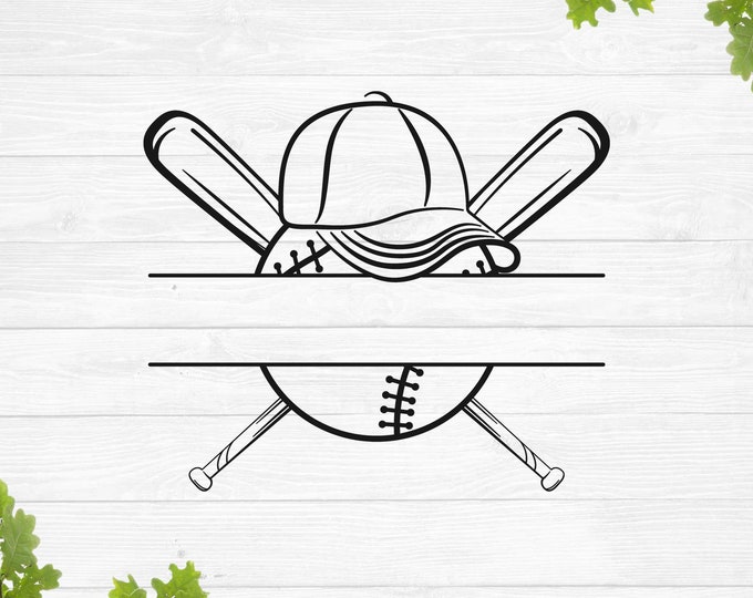 Baseball Split Name Monogram Svg, Baseball Mom, Crossed Baseball Bats ...