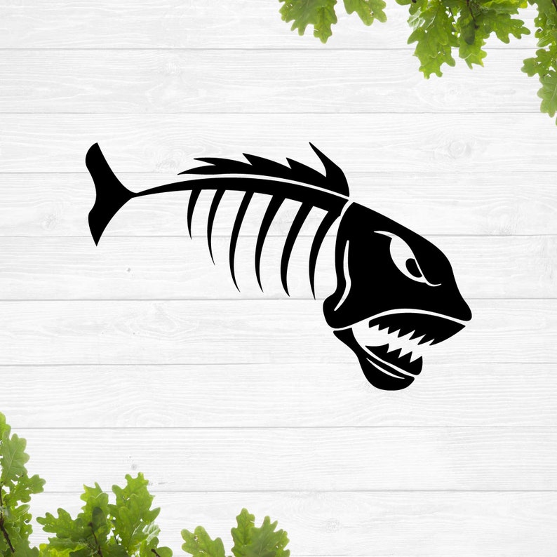 Fish Bones Svg Fishbone Svg Fish Skeleton Svg Angry Fish - Etsy