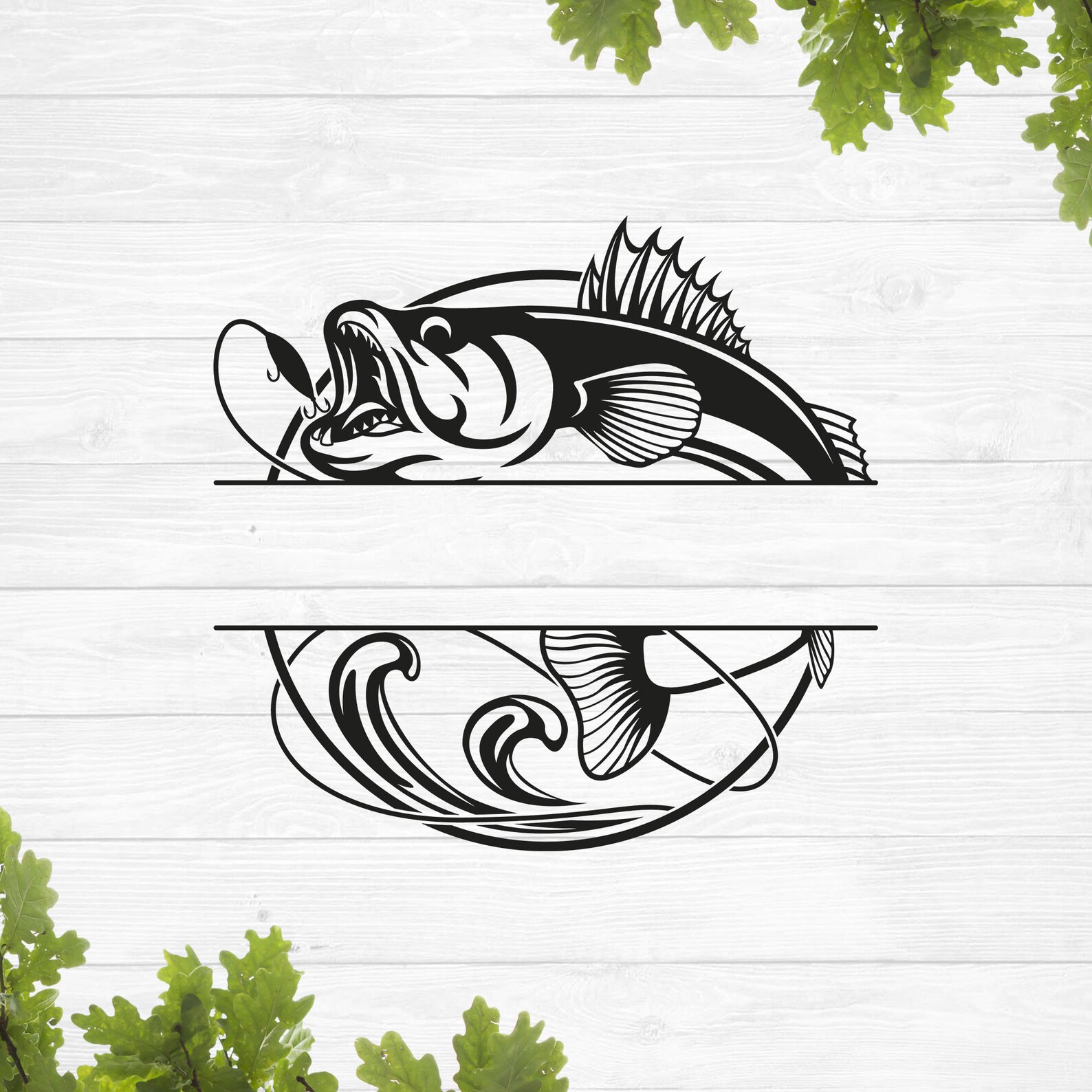 Fishing Monogram Svg Walleye Fish Svg Fish Silhouette Svg - Etsy