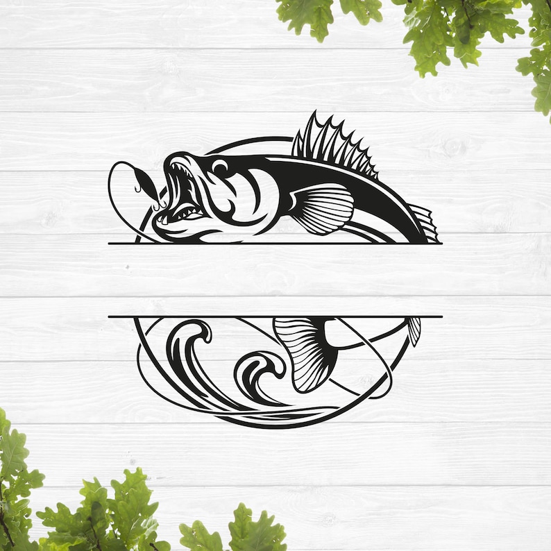Fishing Monogram Svg Walleye Fish Svg Fish Silhouette Svg - Etsy