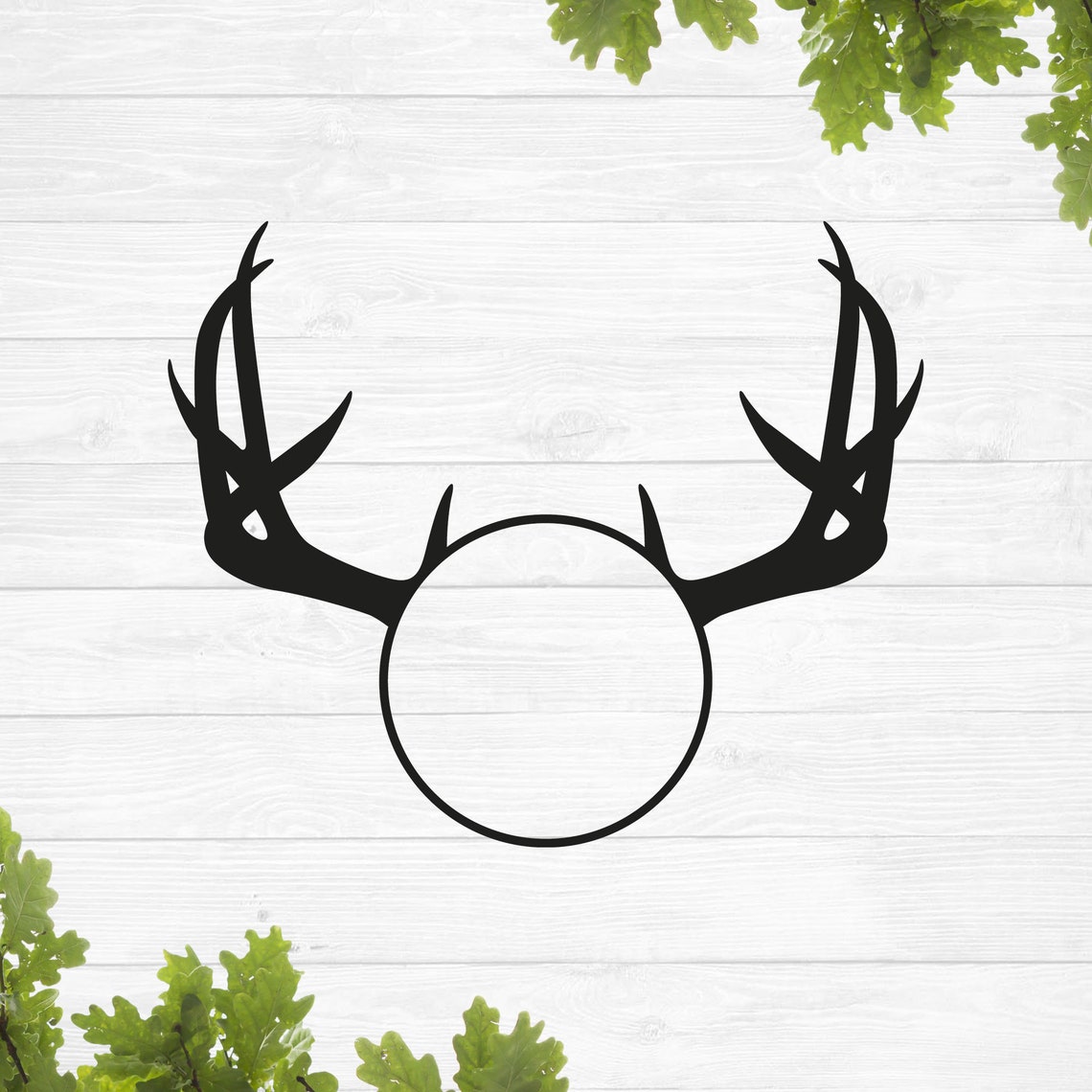 Reindeer Antler Svg Antler Monogram Svg Circle Monogram Svg - Etsy