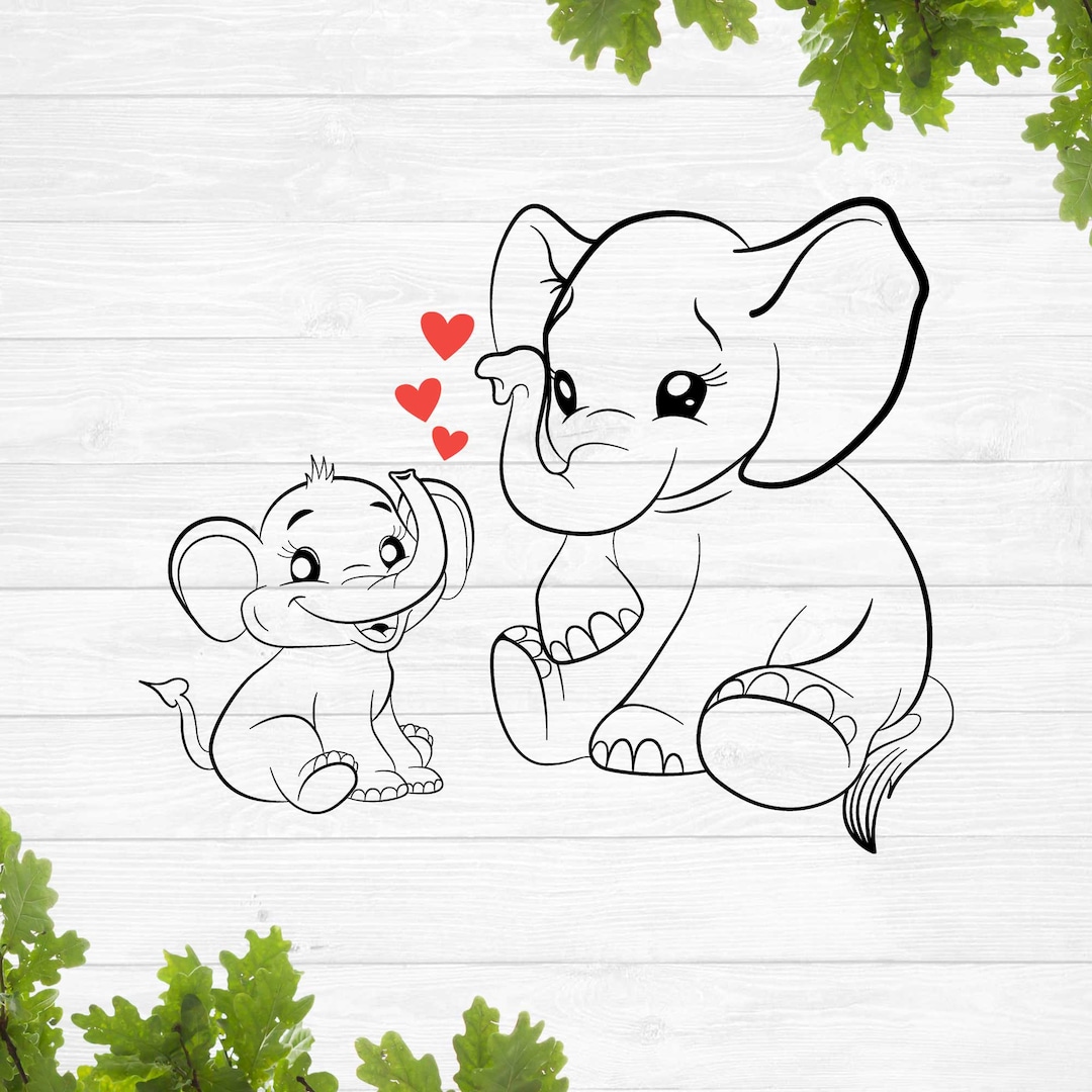 Momma and Baby Elephant Svg Image Elephant Family Svg Design Elephant ...