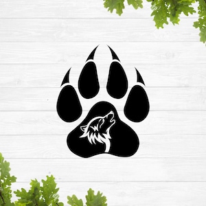 Wolf Paw Svg, Paw Monogram Svg, Paw Print Svg, Split Paw Svg - Etsy