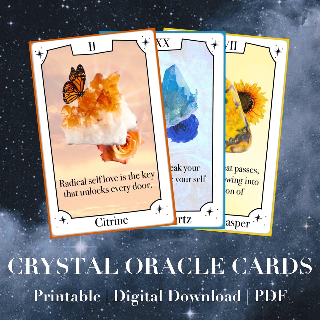 Crystal Oracle Cards Printable Digital Download PDF Tarot - Etsy