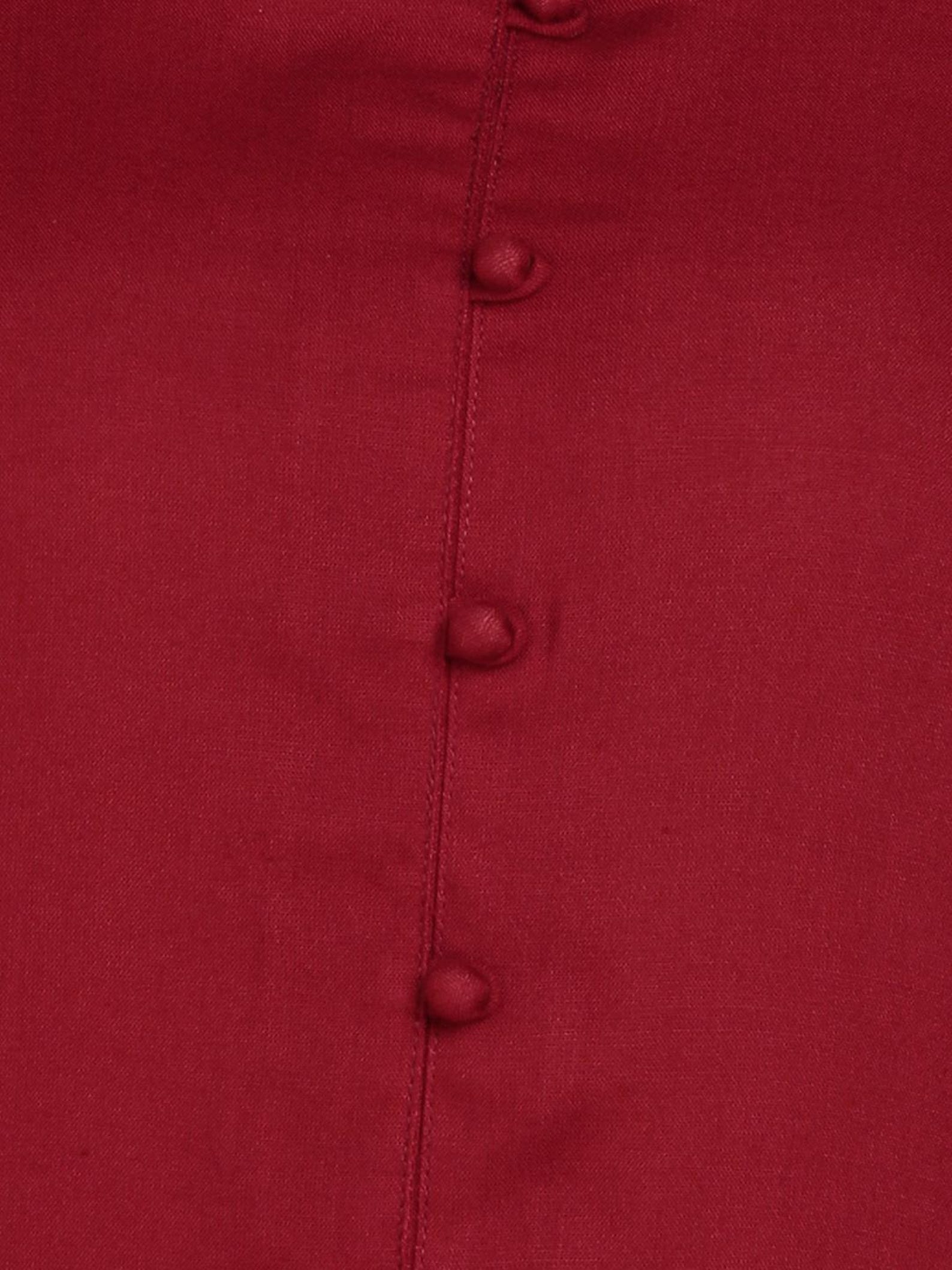 Maroon Indian Tunic Top: Elegant Mandarin Collar Kurti - Etsy