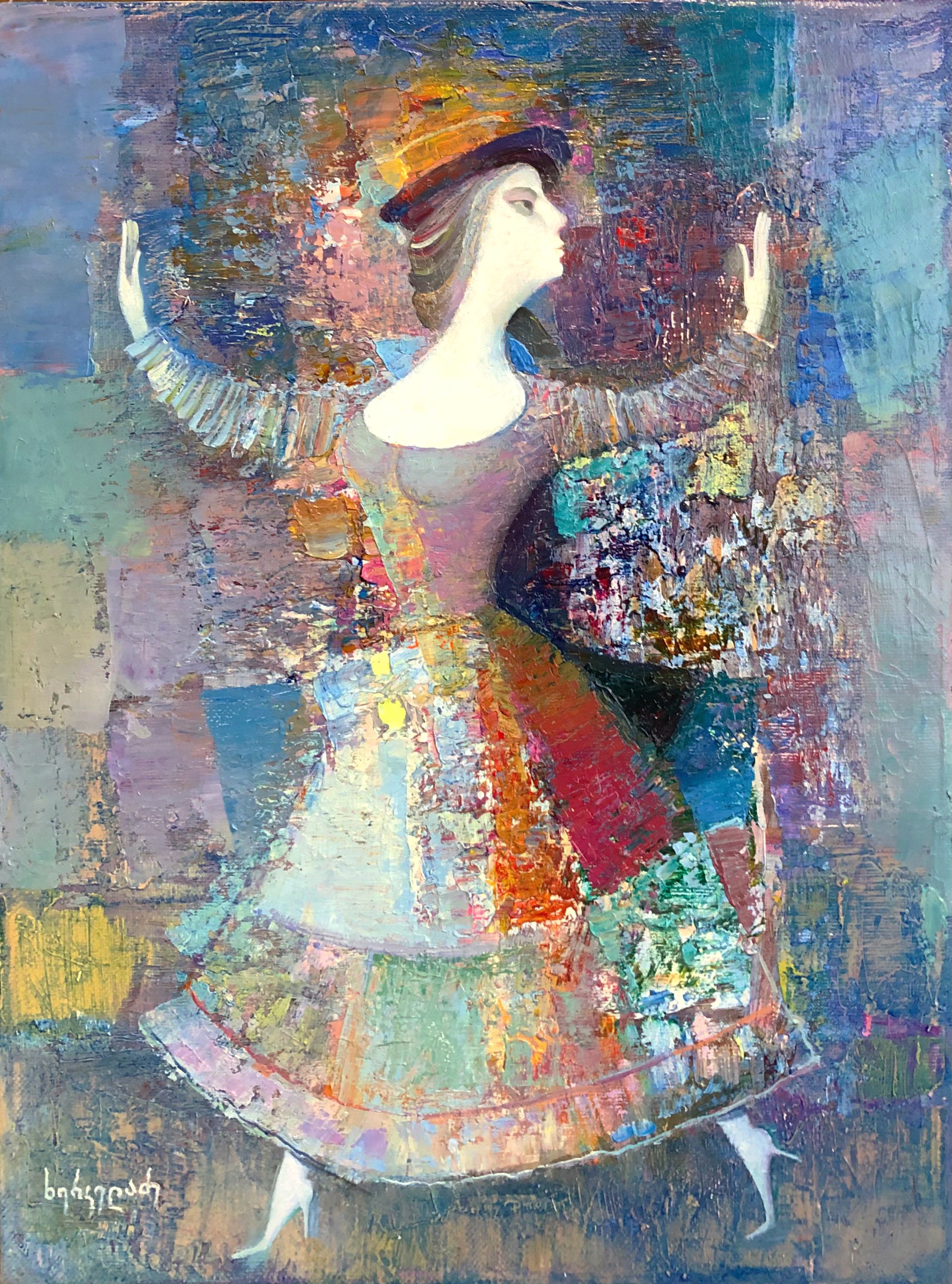 Dancing Lady Oil on Canvas Paintingwoman Figurative - Etsy
