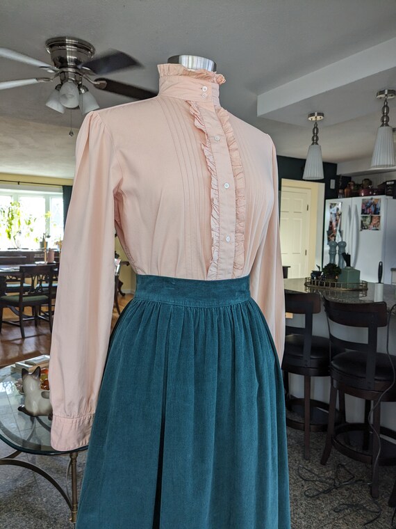 Vintage Ruffled Prairie Blouse, Large, Pastel Pink Hi… - Gem