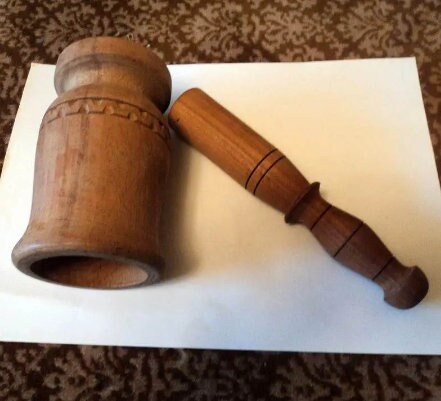 Pounder Set Retro Wooden Pounder Set Kitchen Wood Masher Appliences ...