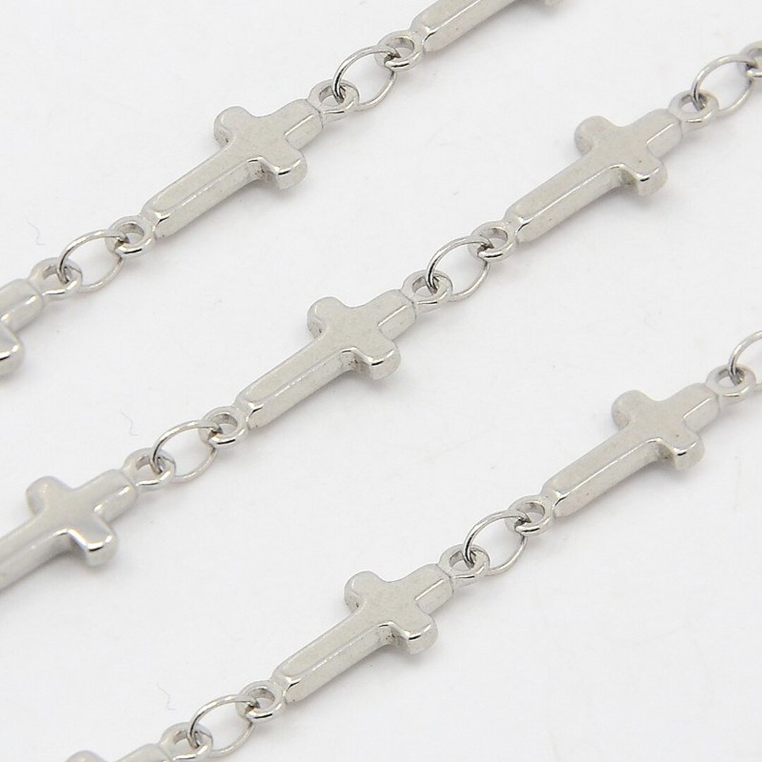 Stainless Steel Cross Chain by the Meter - Etsy