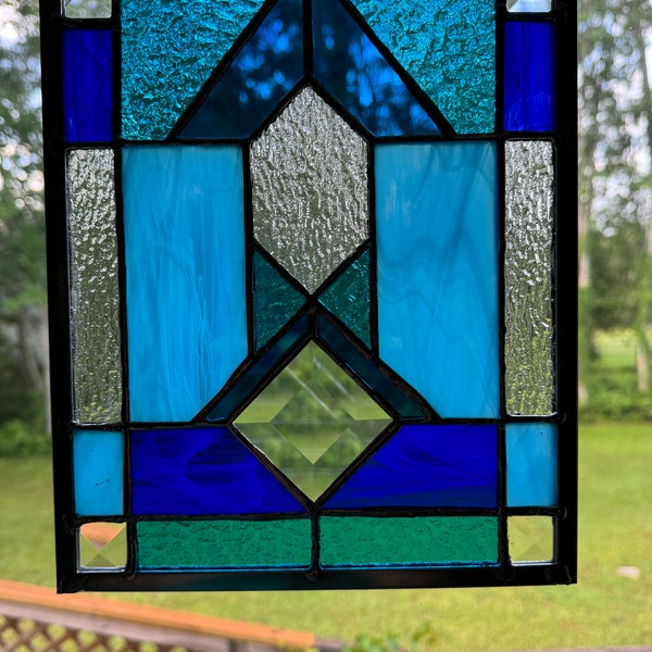Stained Glass Panel Geometric - Etsy