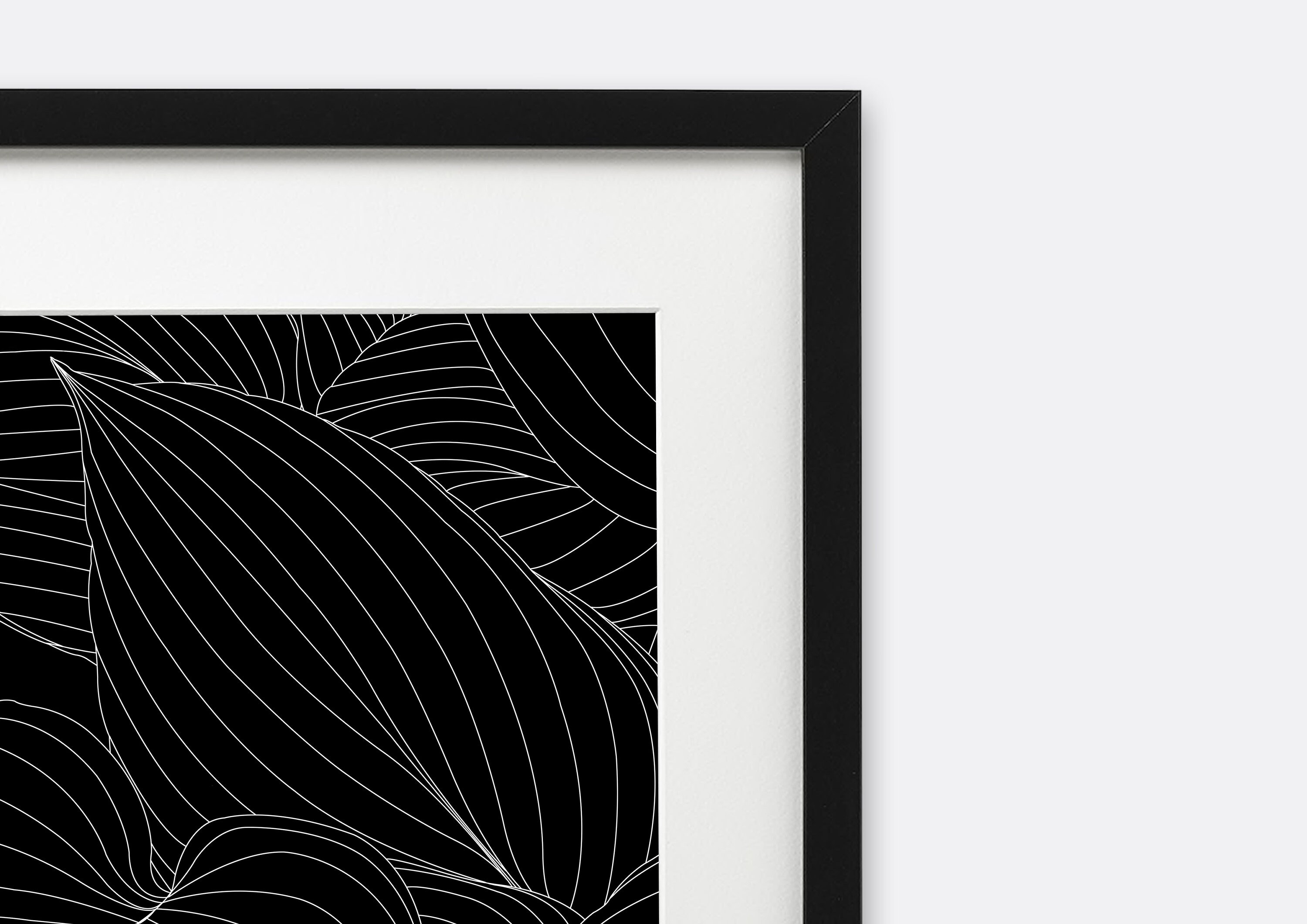 Line Drawing Hosta, Set of Three Minimalist Leaf Prints, A4 Botanical ...