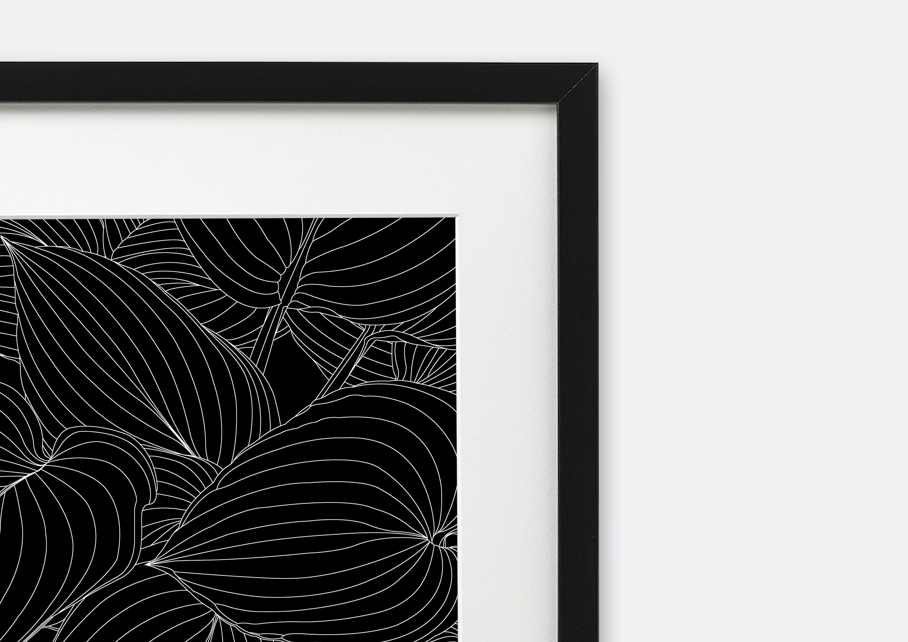 Line Drawing Hosta, Set of Three Minimalist Leaf Prints, A4 Botanical ...