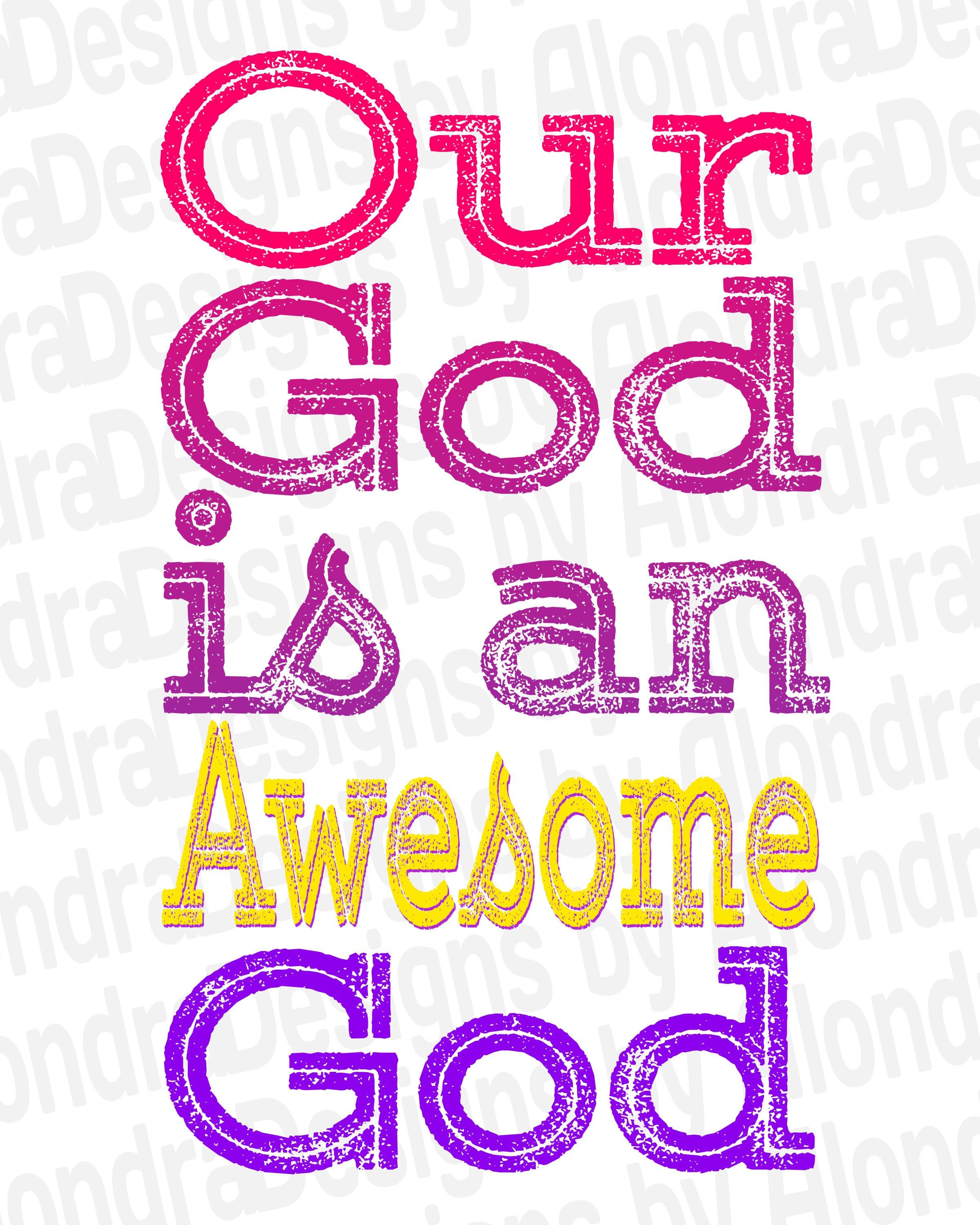 Our God is an Awesome God Print, Printable Wall Art, Christian Decor ...