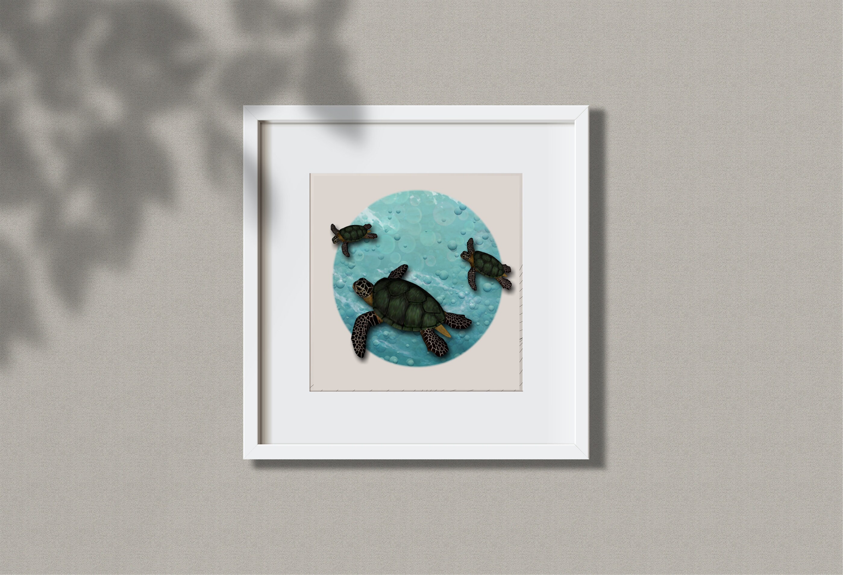 Printable Three Sea Turtles Mom and Baby Digital Print File SVG & PNG ...