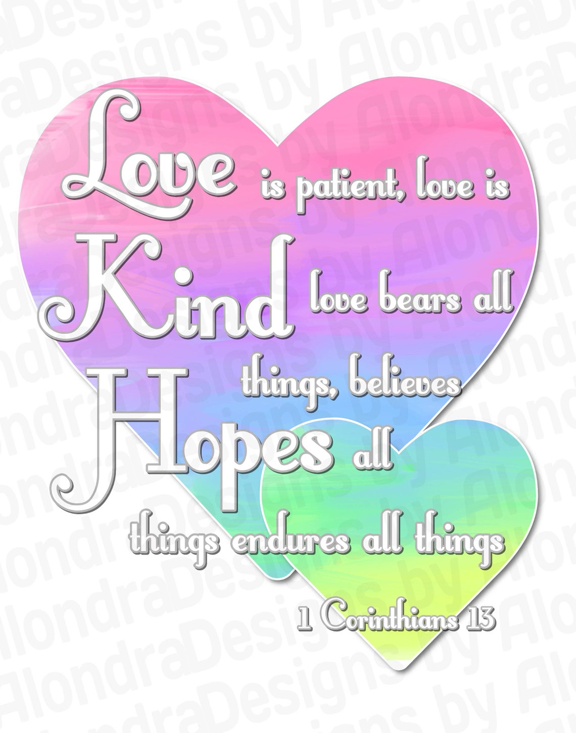 Love is Patient Print, Printable Wall Art, Bible Verse Wall Art ...