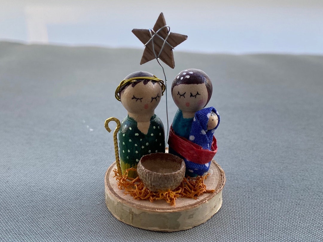 NATIVITY Handmade With Wood and Fabric. - Etsy