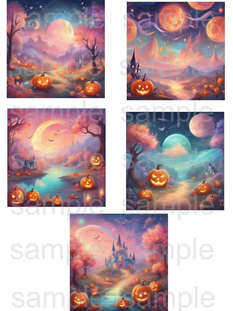 5 Unique Pastel Halloween Clipart Set Pretty Halloween - Etsy