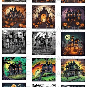 Halloween Haunted Houses,clipart, Halloween, 28 Images Download Pack - Etsy