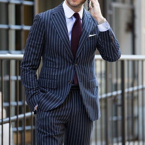 Pinstripe Suit - Etsy