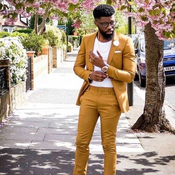 Mustard Mens Suit - Etsy