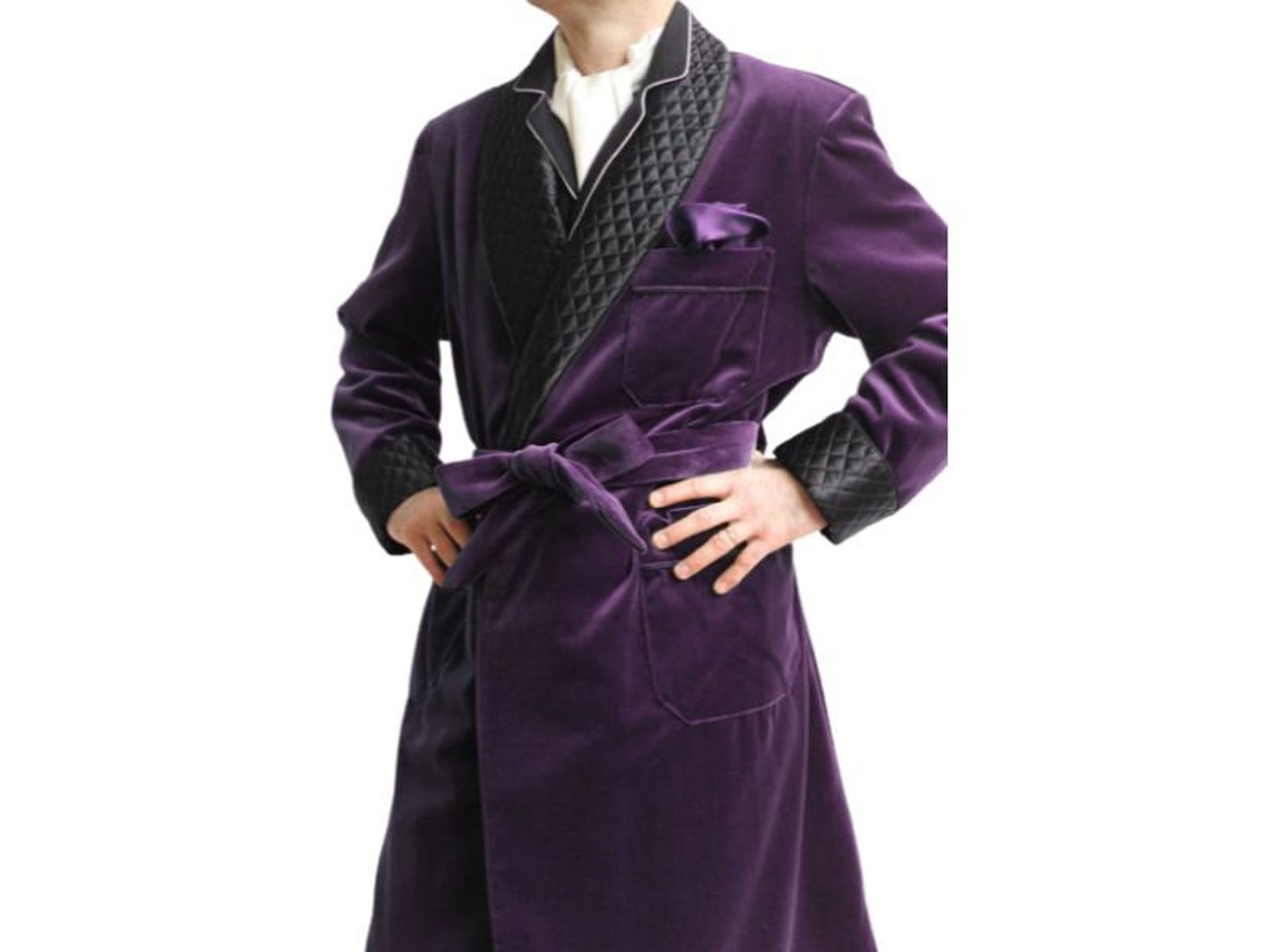 Long Smoking Jacket Men Purple Velvet Long Smoking Coat - Etsy