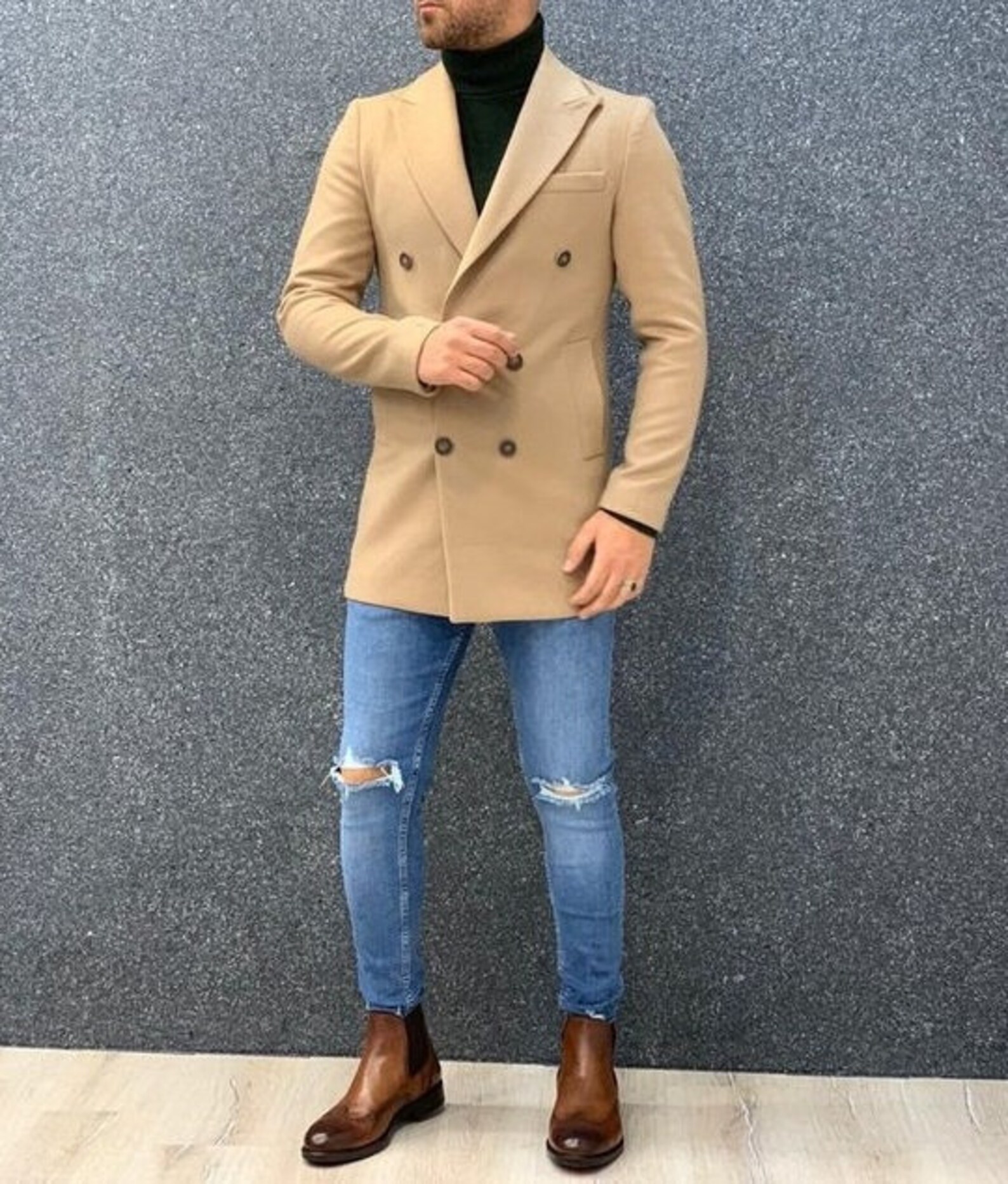 Men Double Breasted Coat Winter Fashion Party Wear Dinner | Etsy