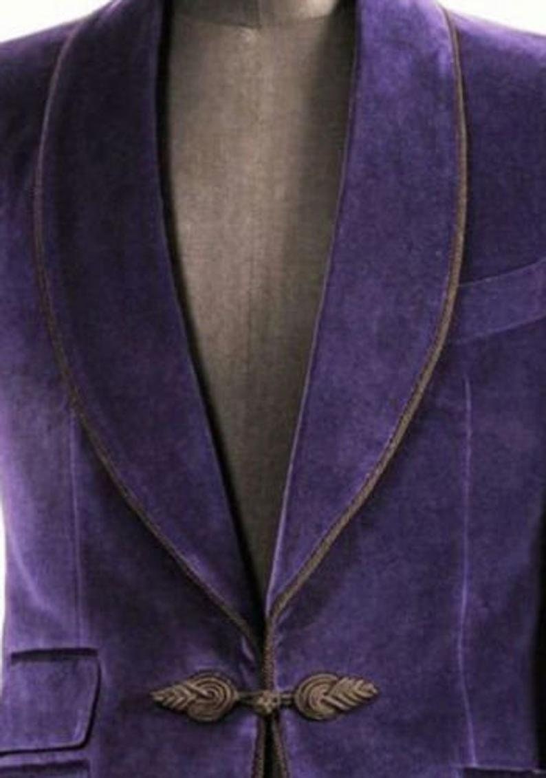 Men Luxury Elegant Purple Velvet Smoking Jacket New Arrival - Etsy